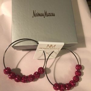 Neiman Marcus | Jewelry | Nieman Marcus Fuchsia Fireball Hoop Earrings ...
